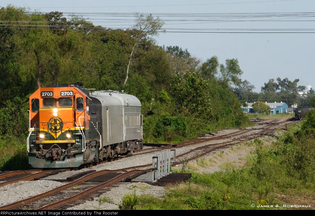 BNSF track geometry train in Bridge City, Louisiana
